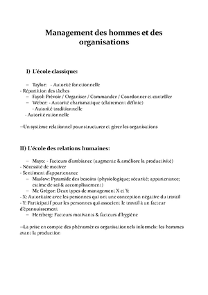 CM - cours management - Introduction : Performance : se divise en 3 ...