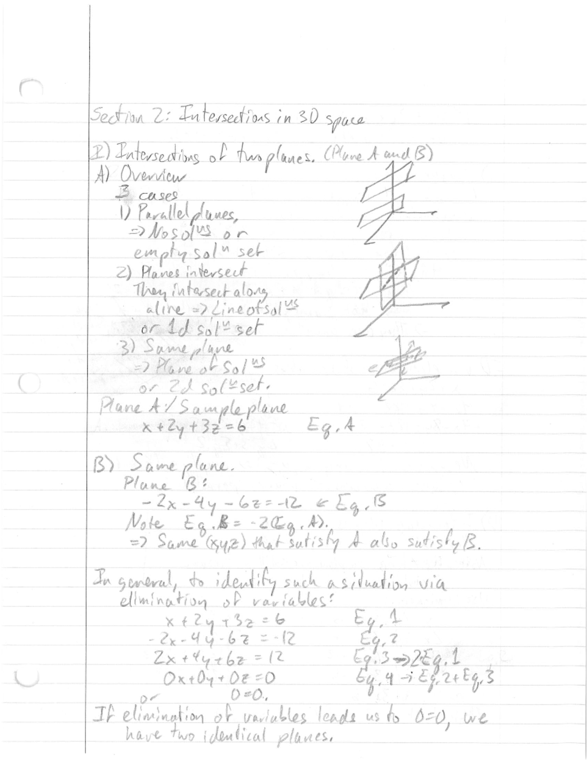 Planes in 3d Space - MATH 171 - Studocu