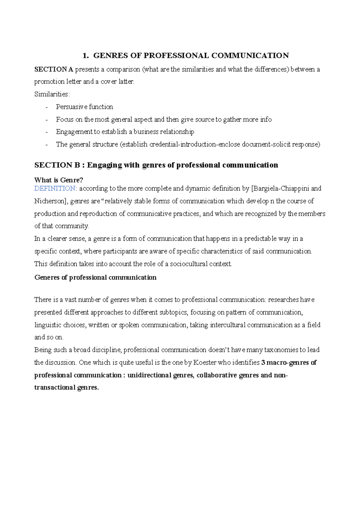 Exploring Professional communication : Language in action - CH2 :Genres ...