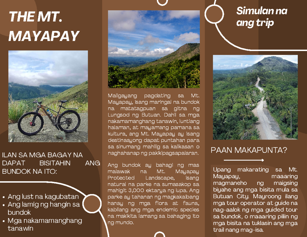 Yongson Brochure - THE MT. MAYAPAY ILAN SA MGA BAGAY NA DAPAT BISITAHIN ...