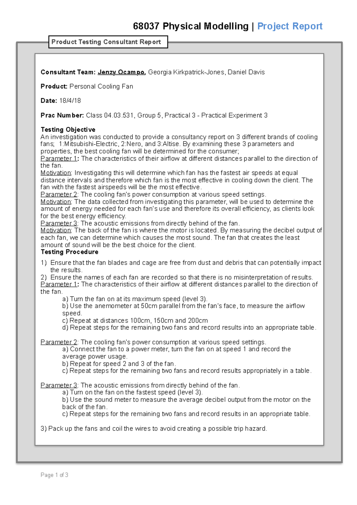 PE Report product 3 - 68037 Physical Modelling | Project Report ...