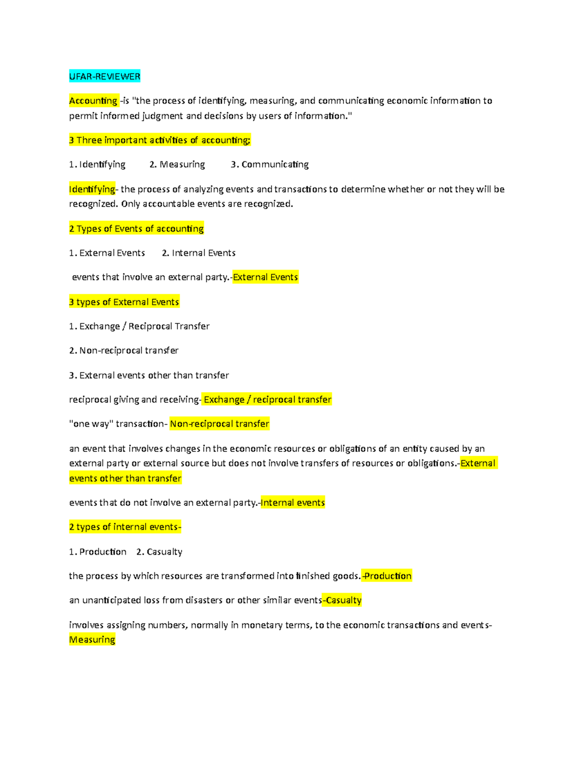 UFAR- Reviewer - Very helpful to your study. - UFAR-REVIEWER Accounting ...