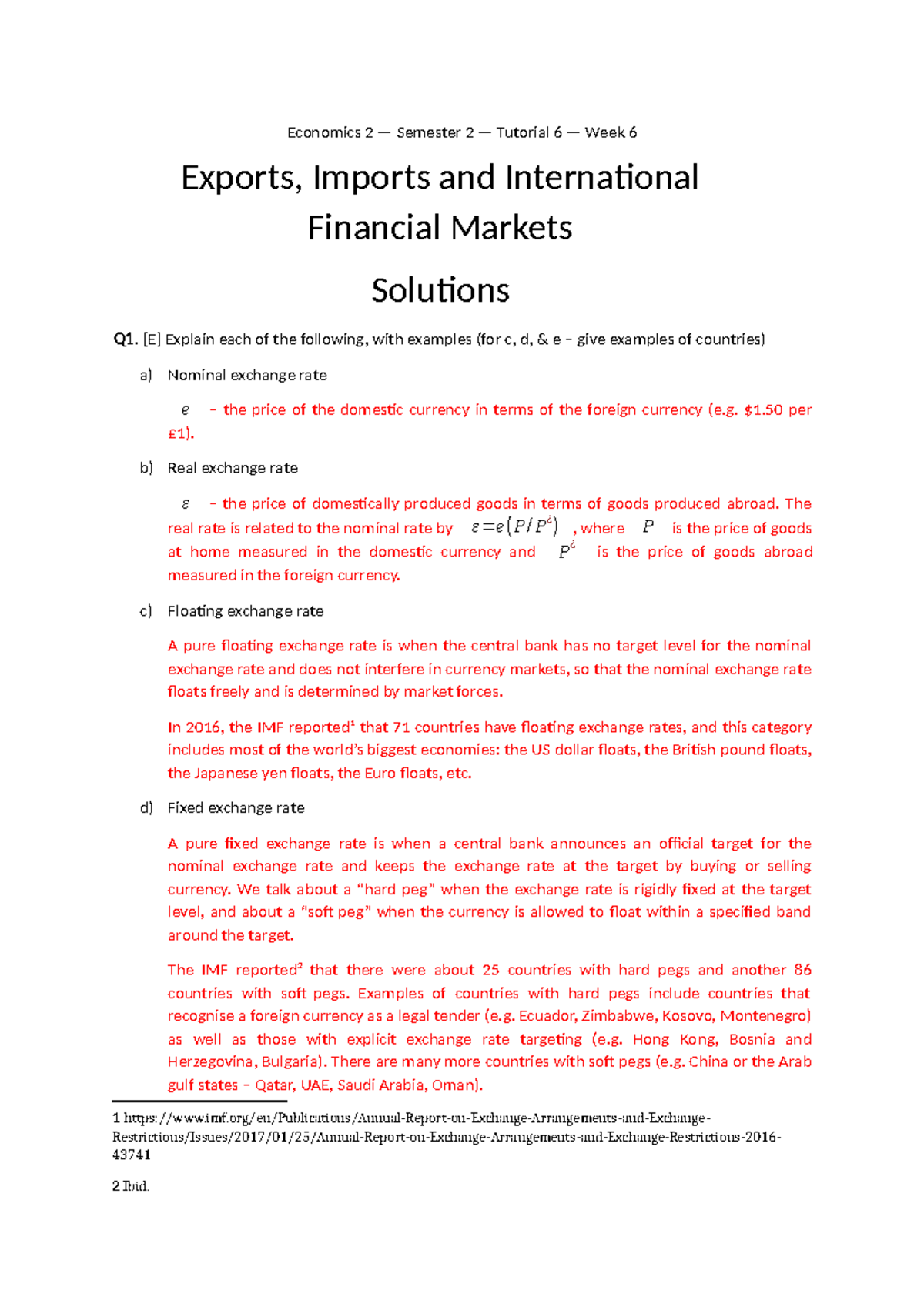 Econ2 Tutorial 6 Solutions - Economics 2 — Semester 2 — Tutorial 6 ...