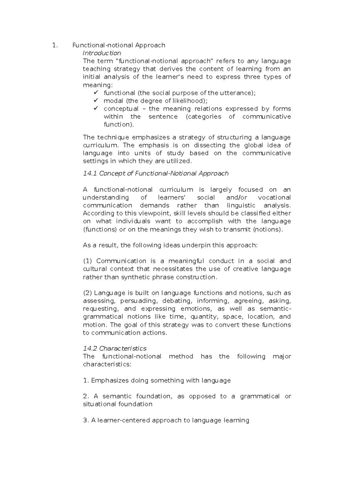 Functional - ELT METHODS AND APPROCHES - Functional-notional Approach ...