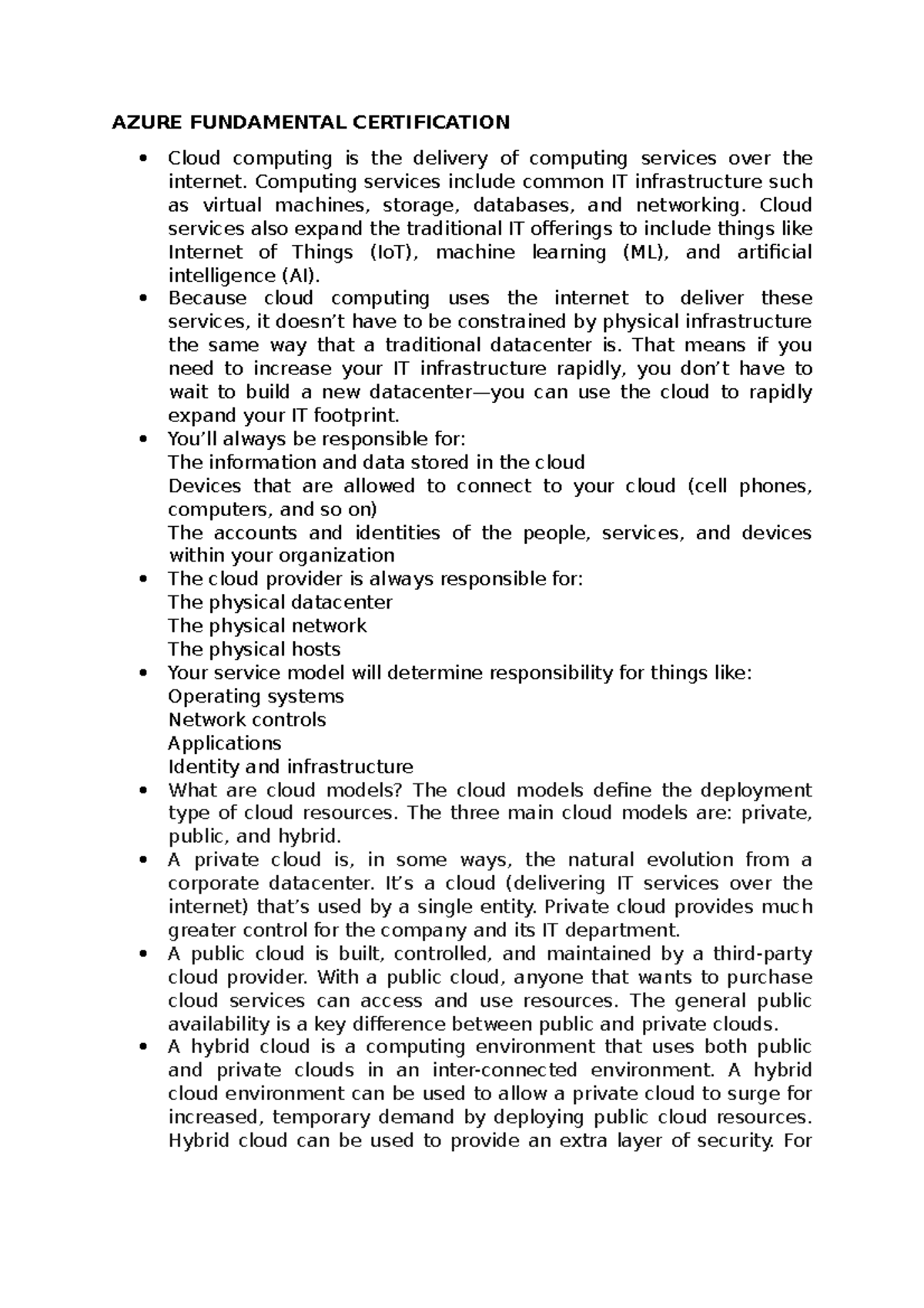 Azure Fundamental 2023 - AZURE FUNDAMENTAL CERTIFICATION Cloud ...