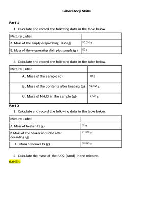 Lab 1 Introduction to Lab Simulations 2022 updated - INTRODUCTION TO LAB SIMULATIONS DATA SHEET ...