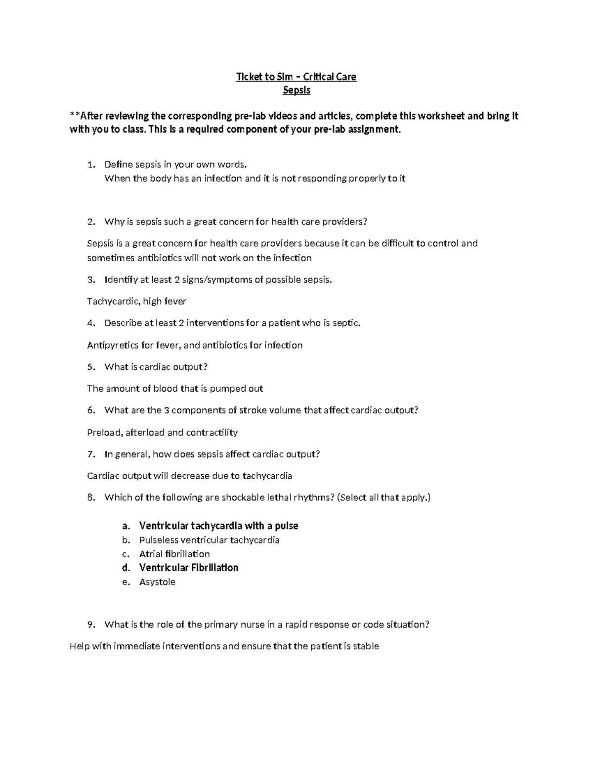 Sepsis Pre-Lab Worksheet – Critical Care (CC 101) - Ticket to Sim ...