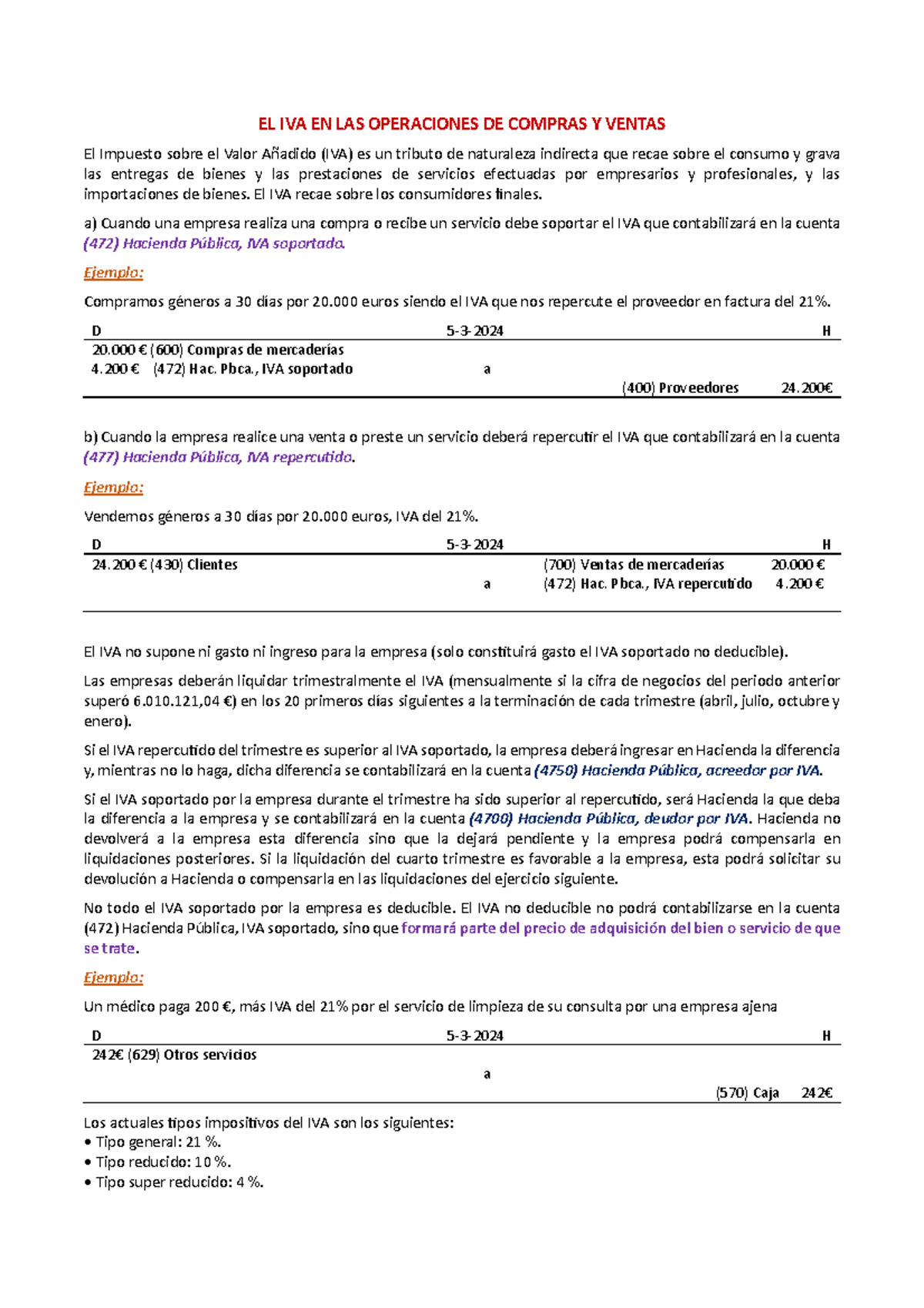 IVA Op Compras Ventas - EL IVA EN LAS OPERACIONES DE COMPRAS Y VENTAS ...