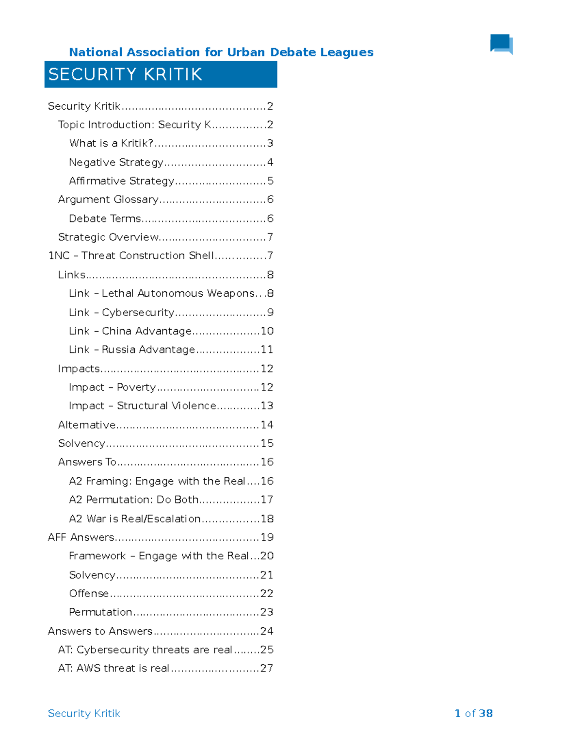 K - Security K - Naudl 2022 - SECURITY KRITIK Security - Studocu