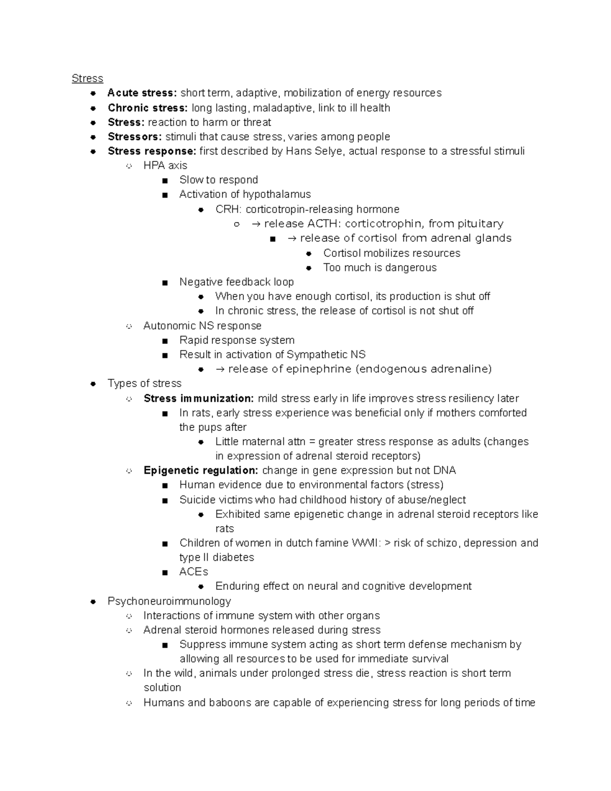 Stress - brain and behavior - Stress Acute stress: short term, adaptive ...