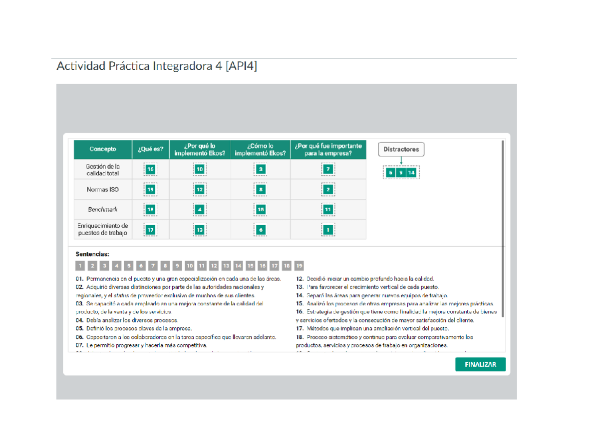 API 4 Produccion 1 2022 - En el módulo 4 se analizaron diferentes ...