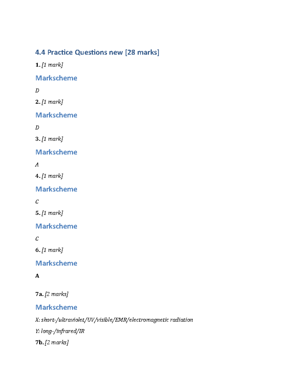 4 - 4.4 practice questions new ms - 4 Practice Questions new [28 marks ...