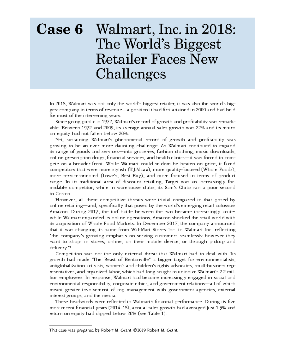 Walmart - in 2018: The World’s Biggest Retailer Faces New Challenges In ...