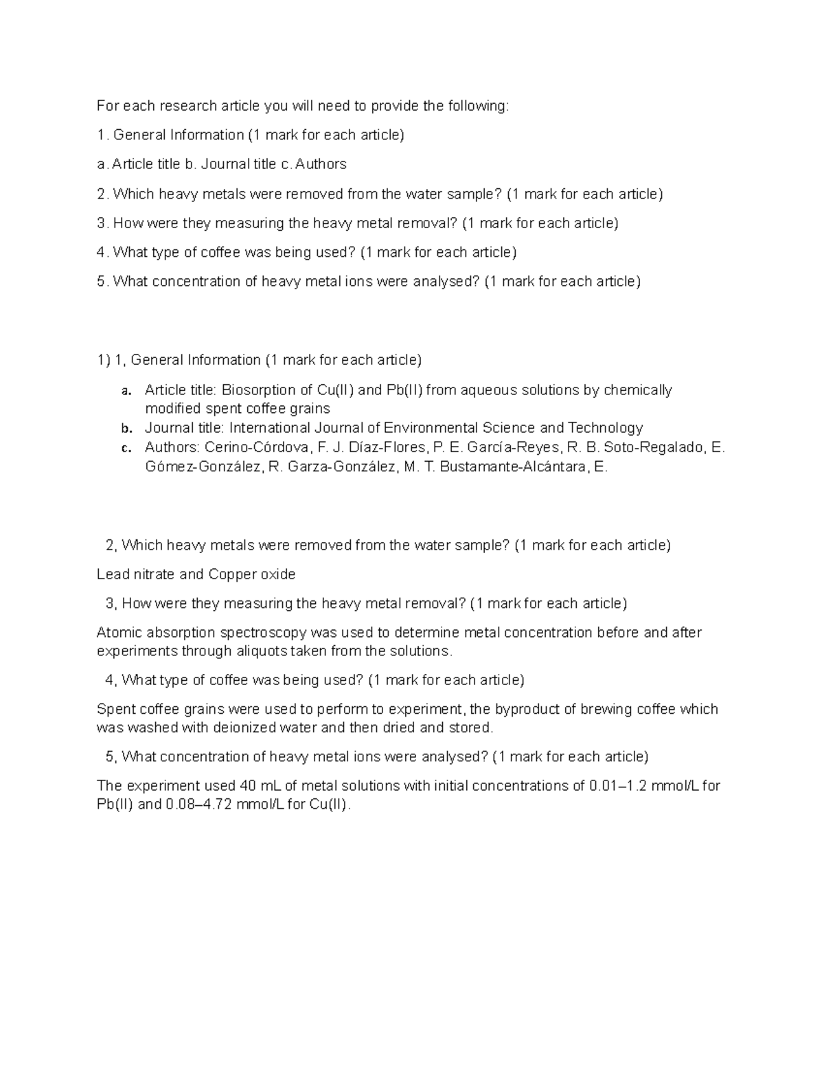 PSP Post Workshop 2 - In class work - For each research article you ...