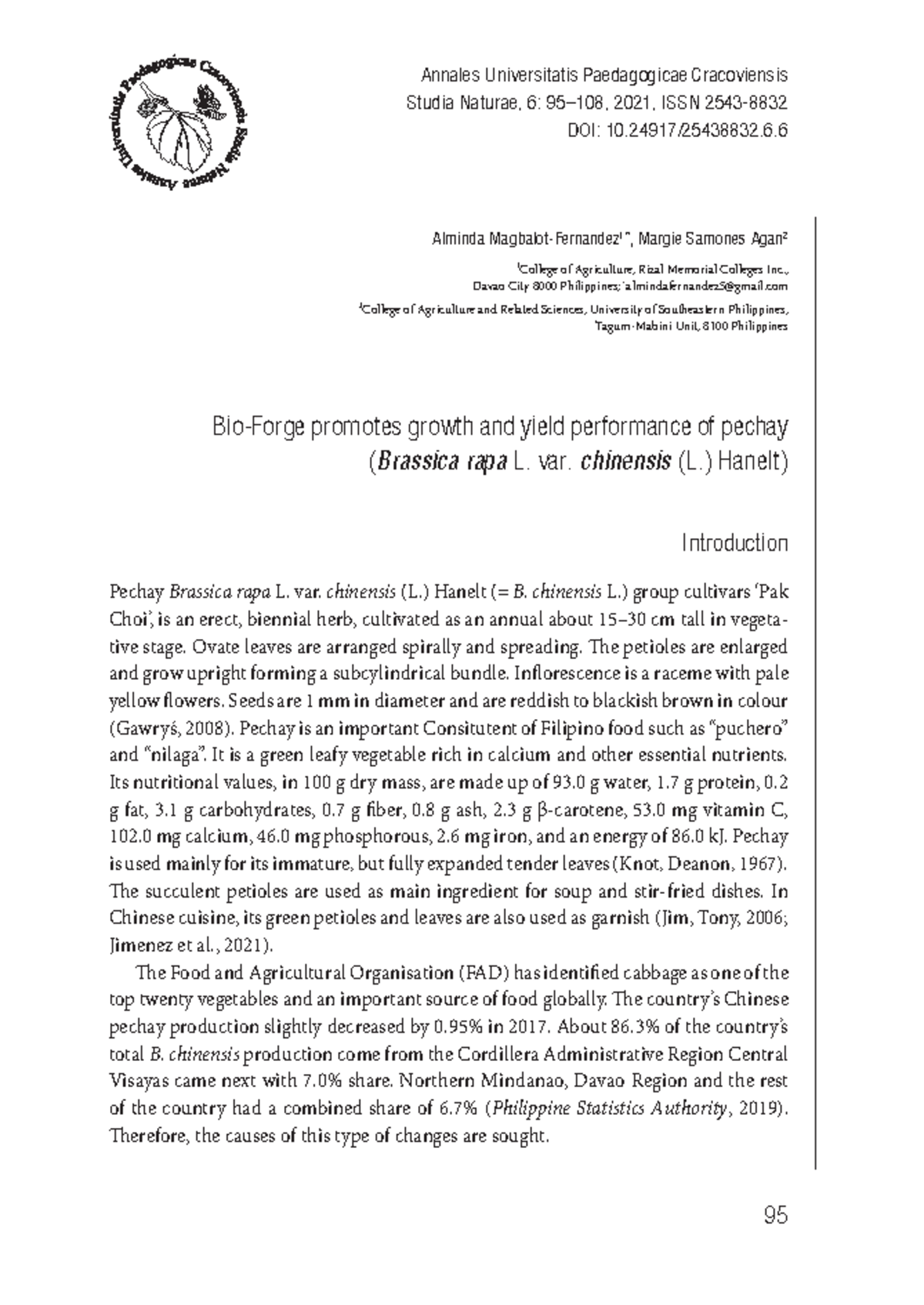 Bio Forge promotes growth and yield - Annales Universitatis ...