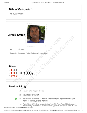 Med surg dorris bowmans documentation - Surgical Case 3: Doris Bowman Documentation Assignments ...