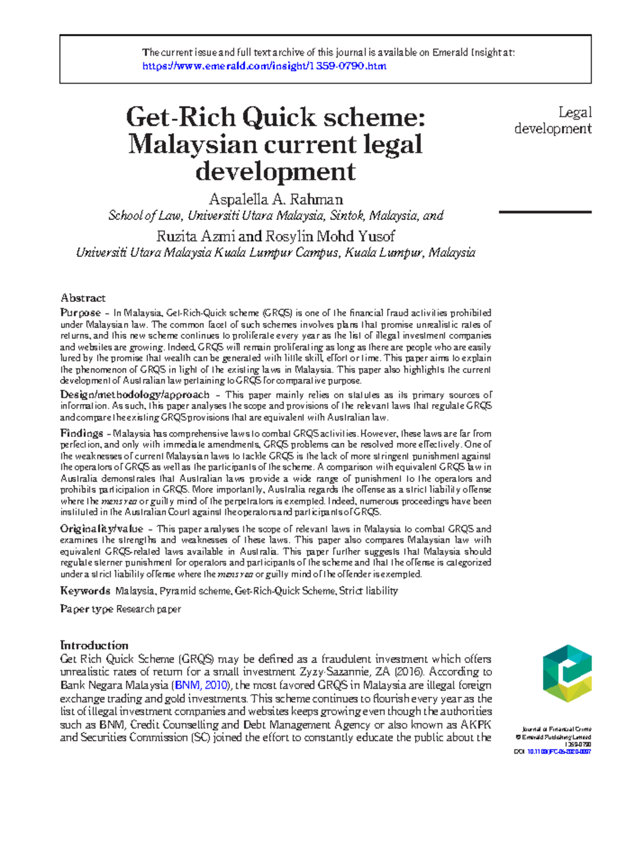 Get rich scheme - Get-Rich Quick scheme: Malaysian current legal ...