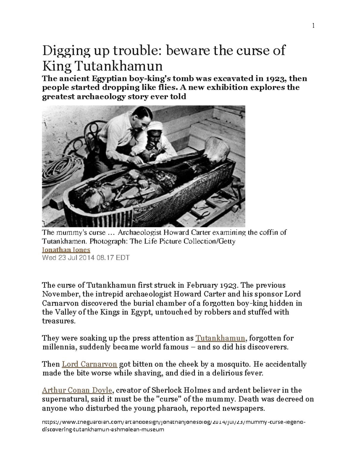 Digging up trouble - Reading - 1 - Studocu