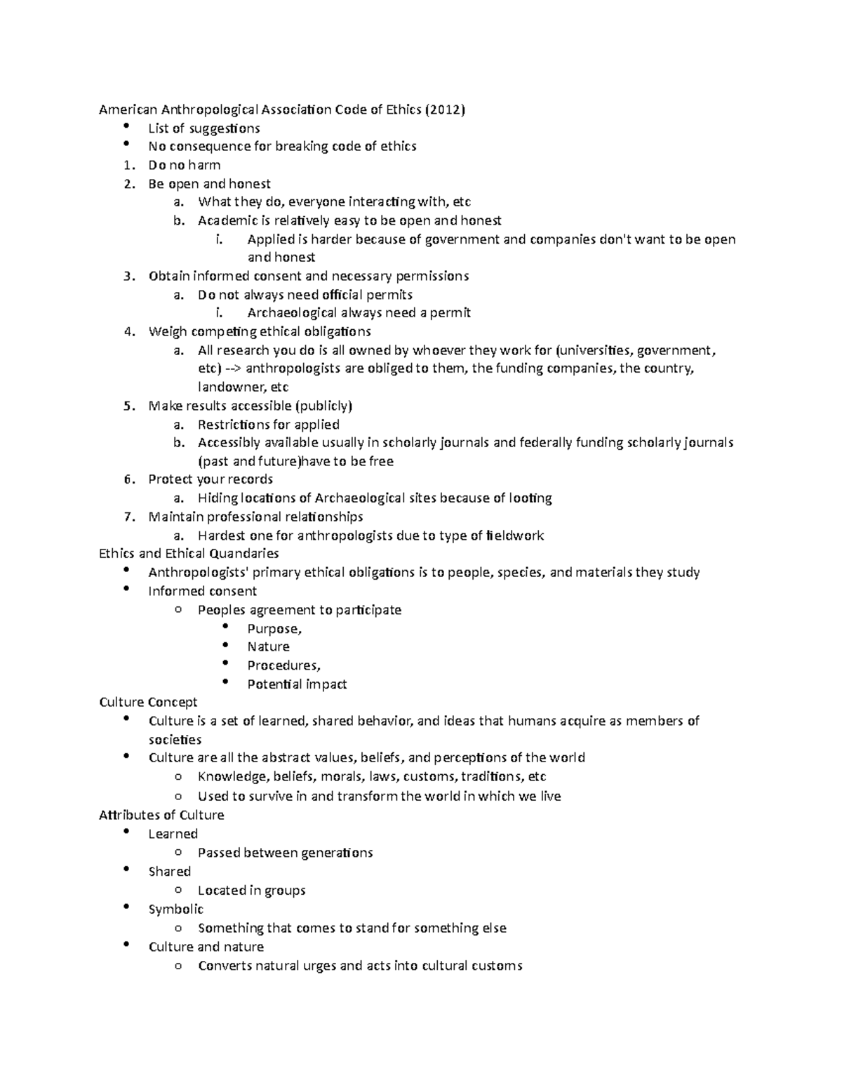 Anth 1102 American Anthropological Association Code of Ethics ...