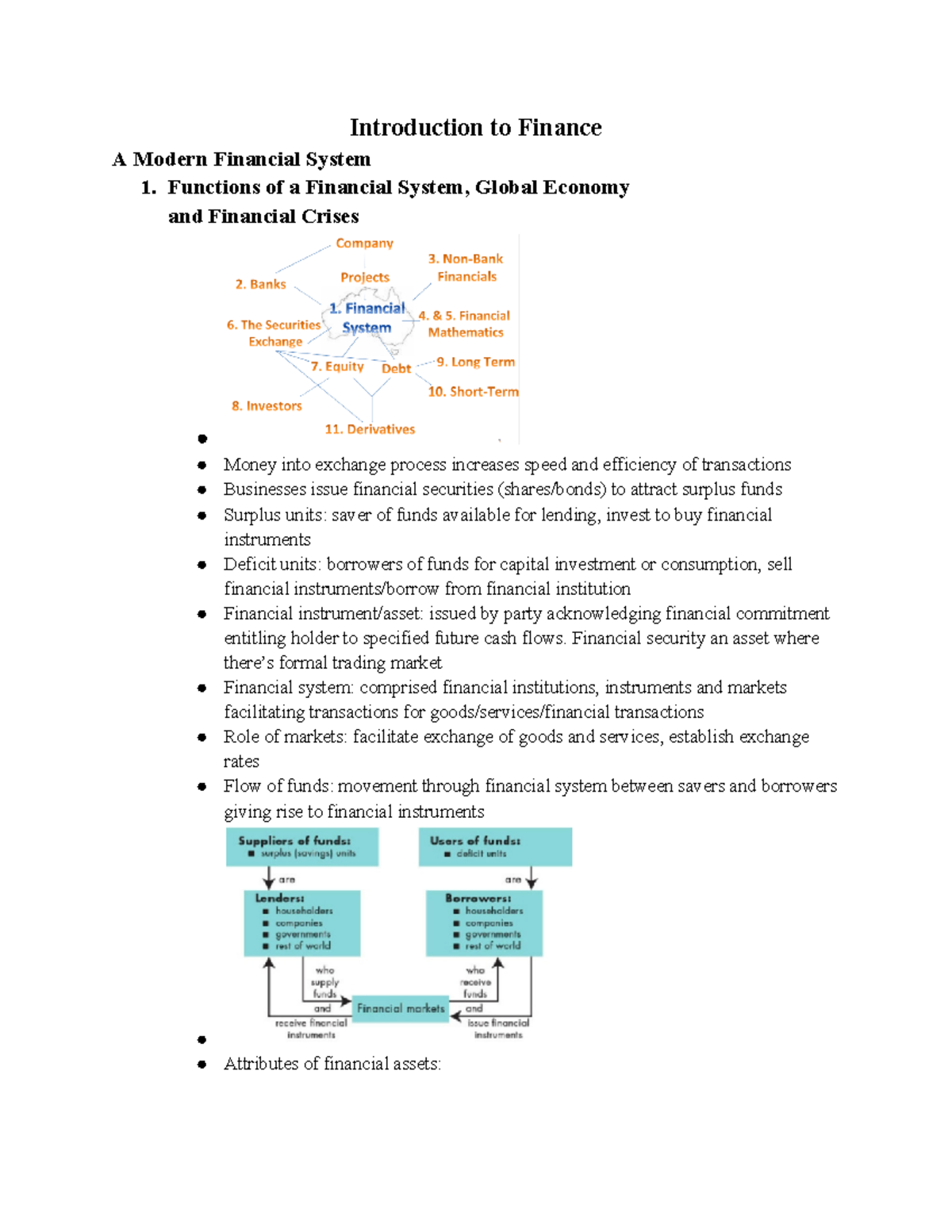 Introduction to Finance Notes - Introduction to Finance A Modern ...