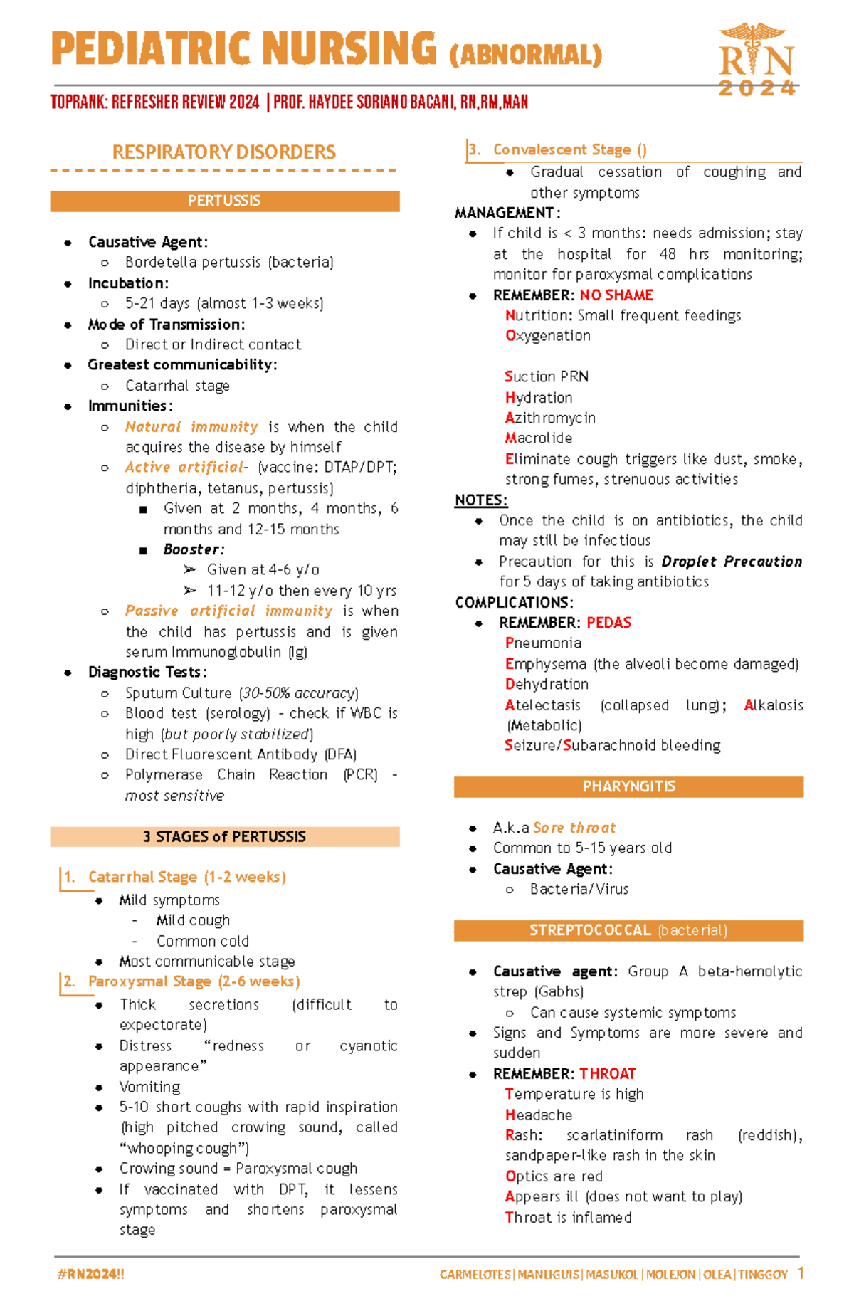 Pedia Abnormal Refresher - PEDIATRIC NURSING (ABNORMAL) TOPRANK ...