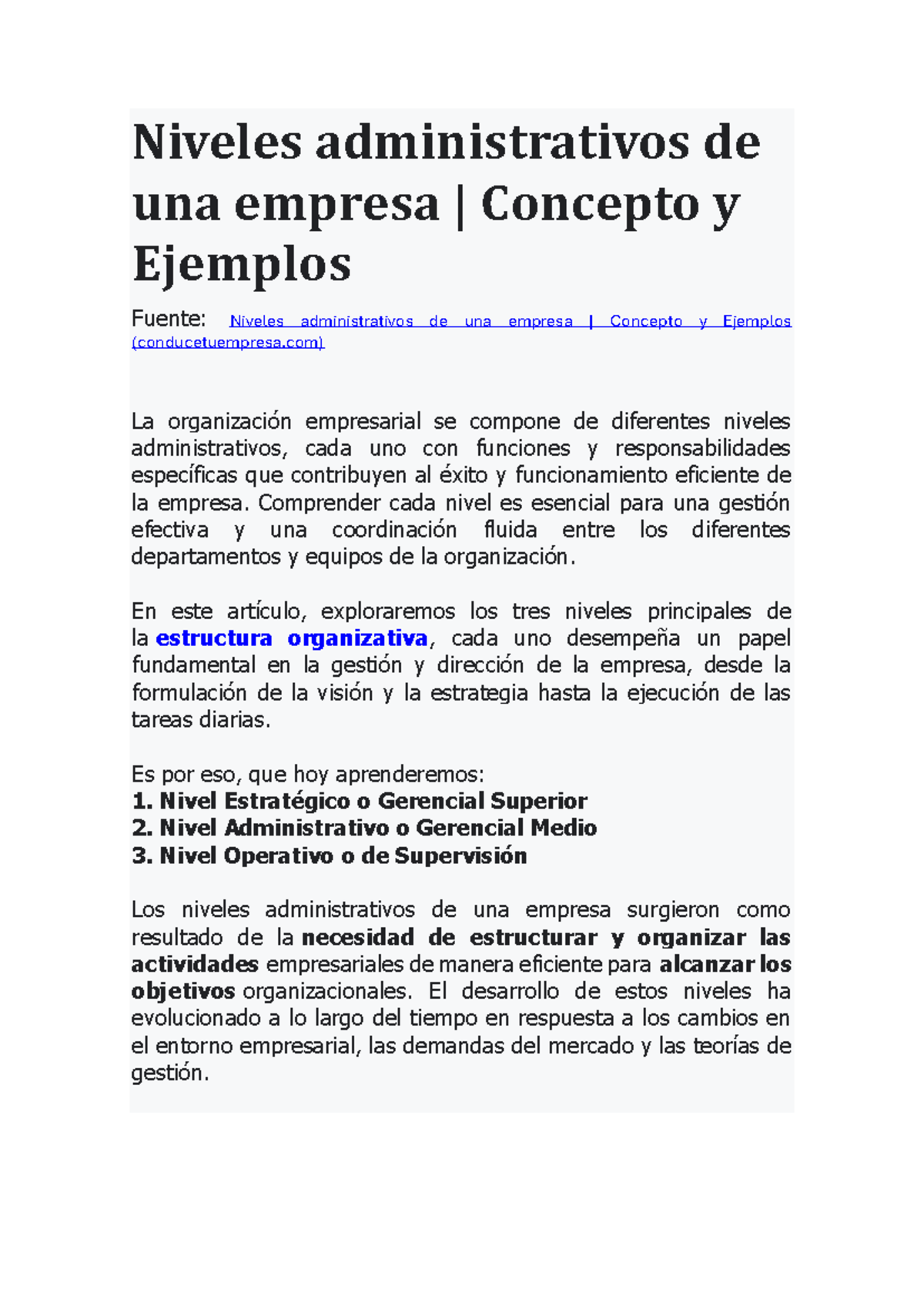 Niveles administrativos de una empresa - Comprender cada nivel es ...