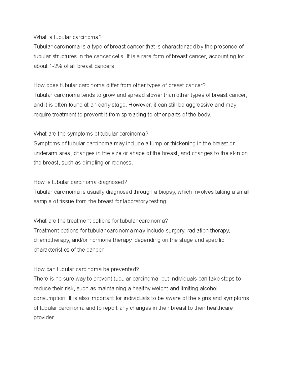 Tubular carcinoma study guide - What is tubular carcinoma? Tubular ...