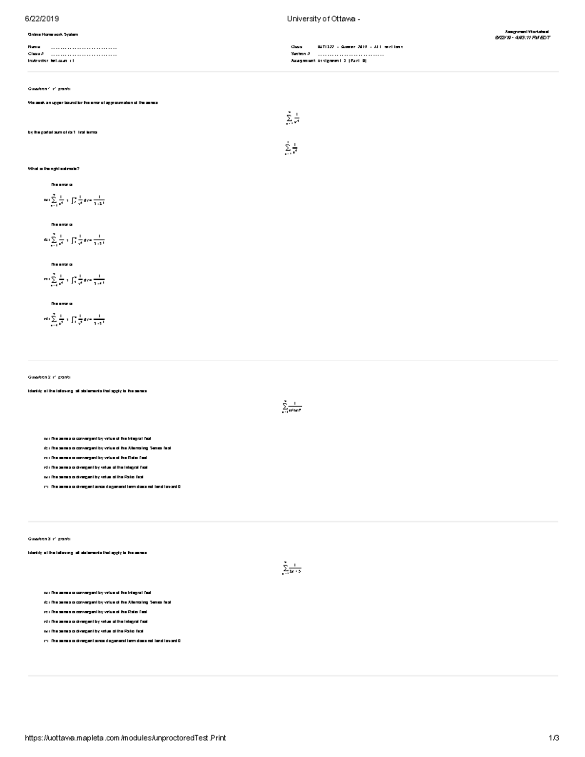 Assignment 3b - 6/22/2019 University of Ottawa - uottawa.mapleta ...