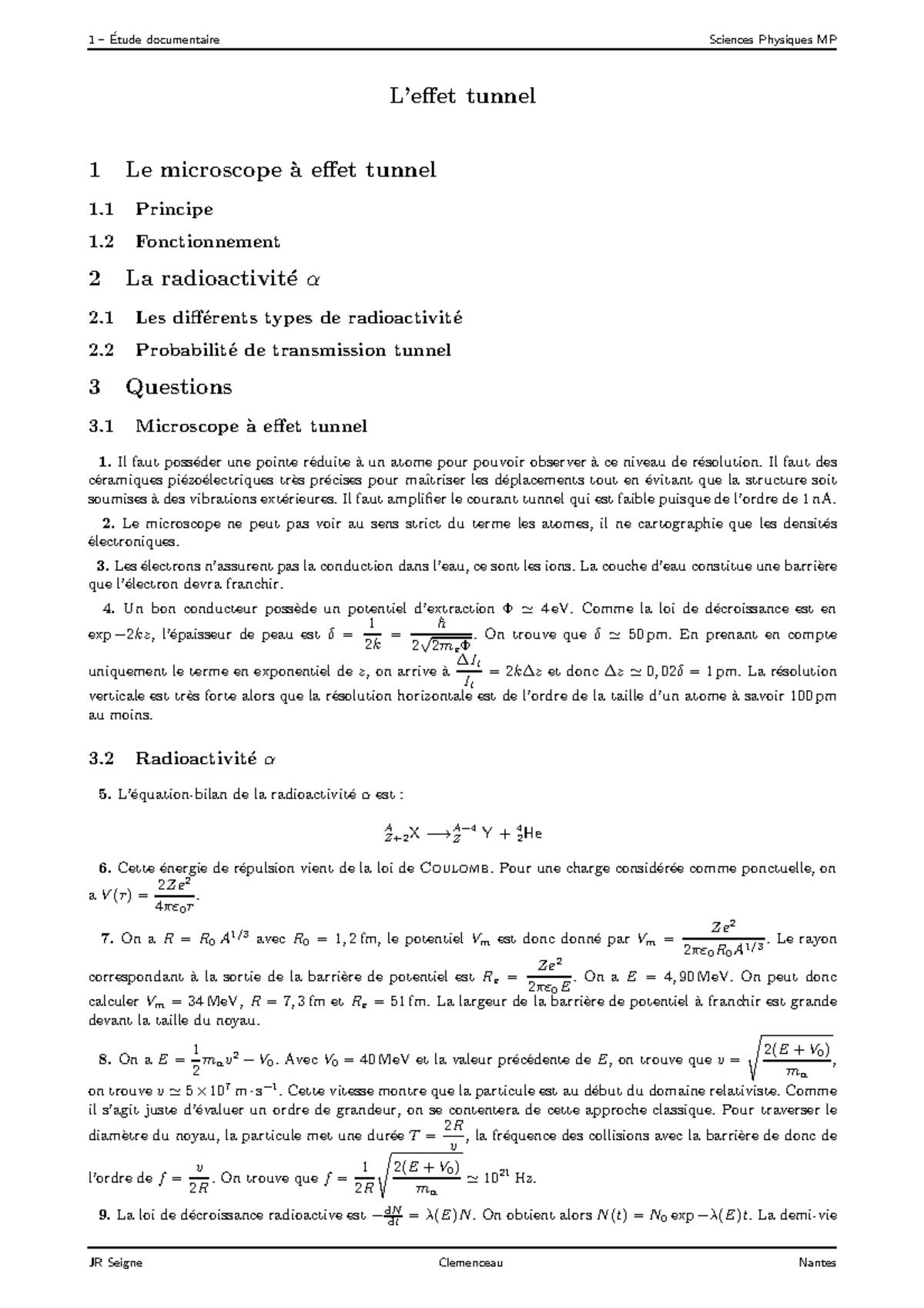 ETunnel R - 1 – ́Etude documentaire Sciences Physiques MP L’effet ...