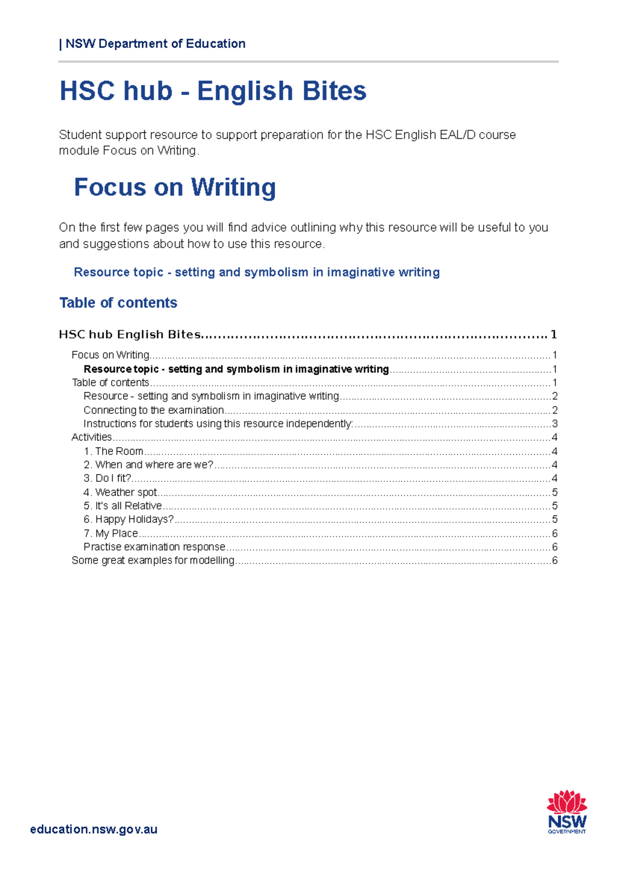 English eald symbolism fow hsc bites student s6 - | NSW Department of ...