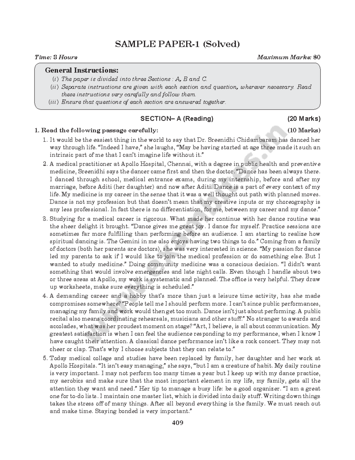 Sample Paper.... - SAMPLE PAPER-1 (Solved) Time: 3 Hours Maximum Marks ...