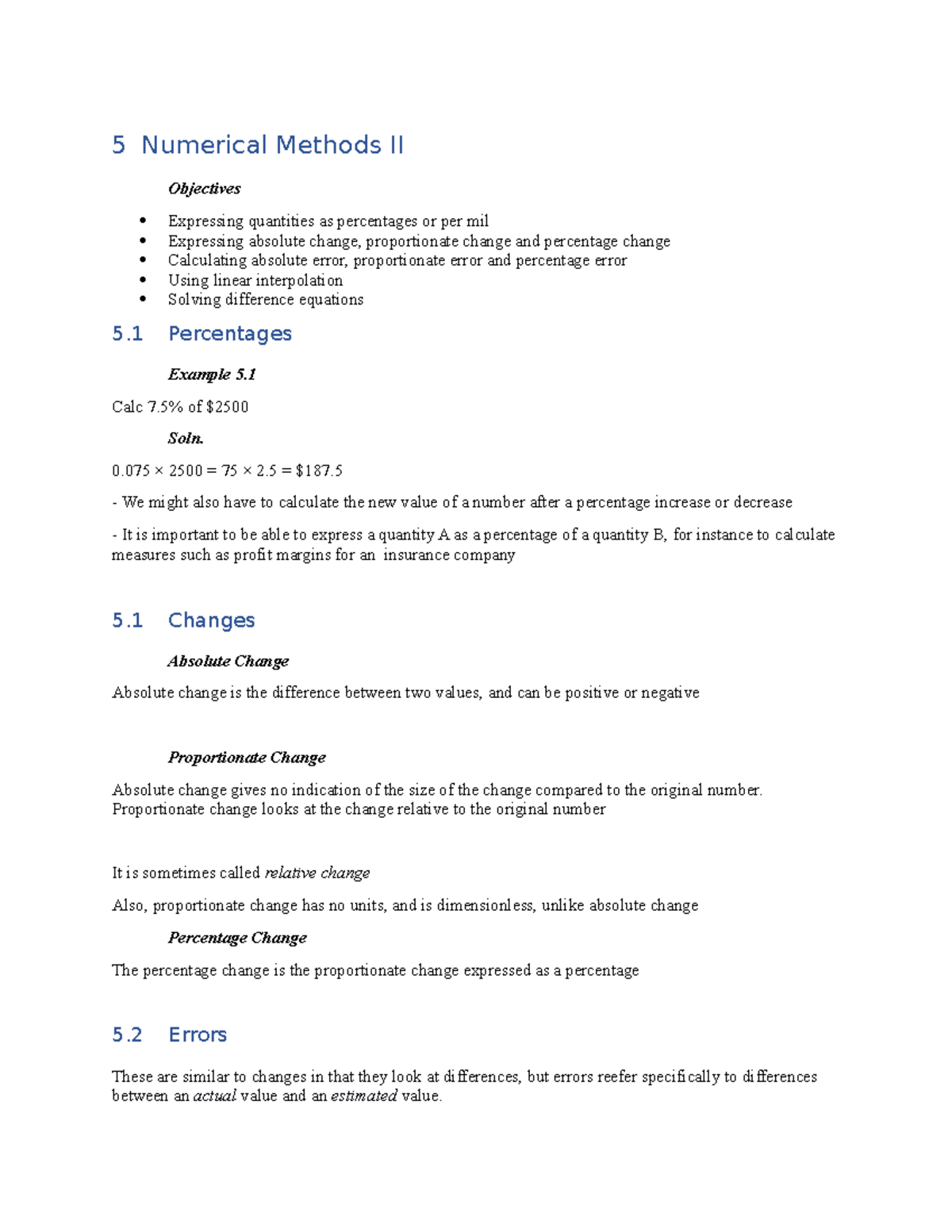 Ch. 5 Numerical Methods II from ActEd Pure Maths and Statistics - 5 ...