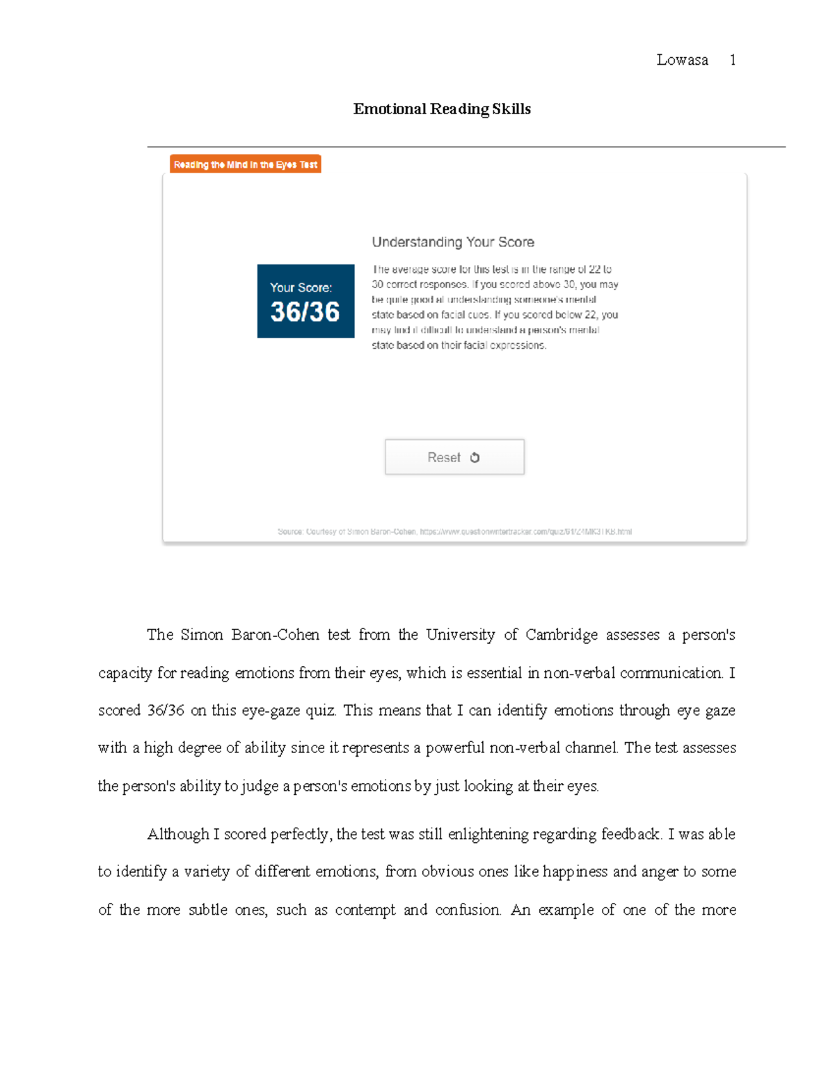 Emotion Reading Skills High - Lowasa 1 Emotional Reading Skills The ...