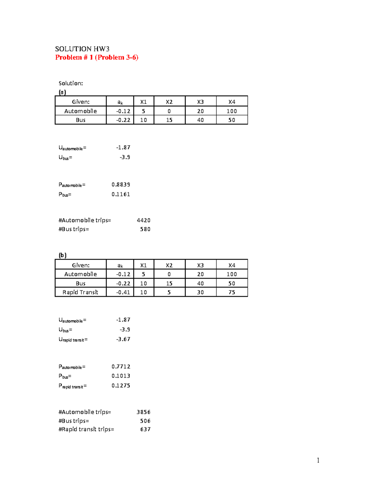 Solution-HW3 - hey - Problem # 1 (Problem 3-6) Solution: Find the revised travel time for the ...