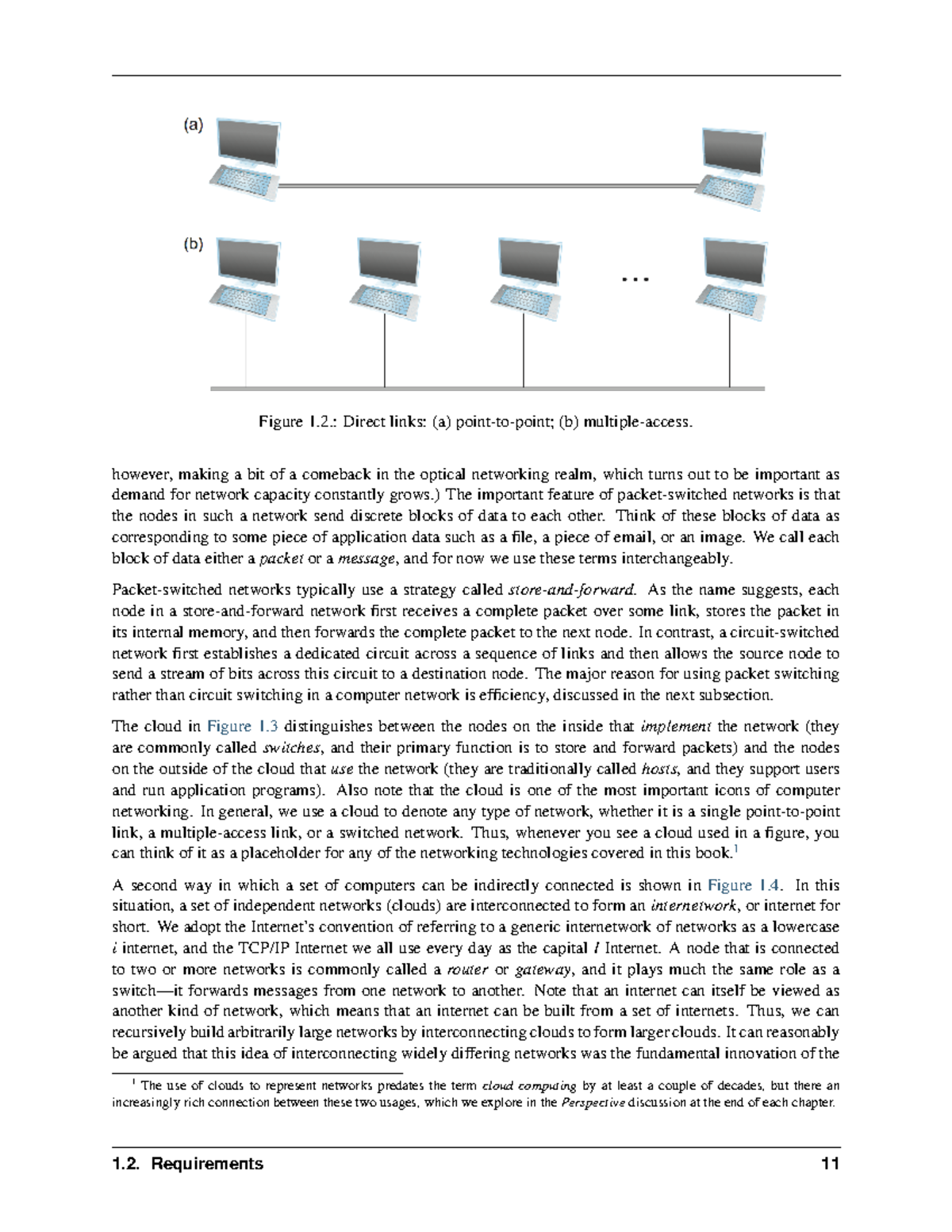 Computer network notes-2 - Figure 1.: Direct links: (a) point-to-point ...