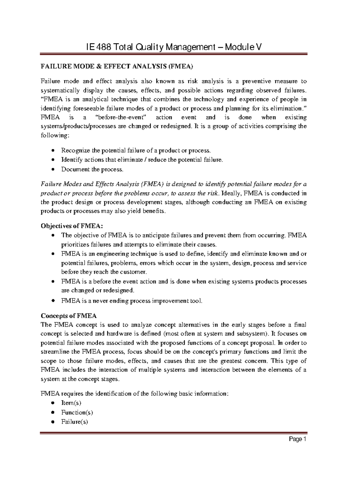 Total Quality Management - Module 5 - KTU - Studocu