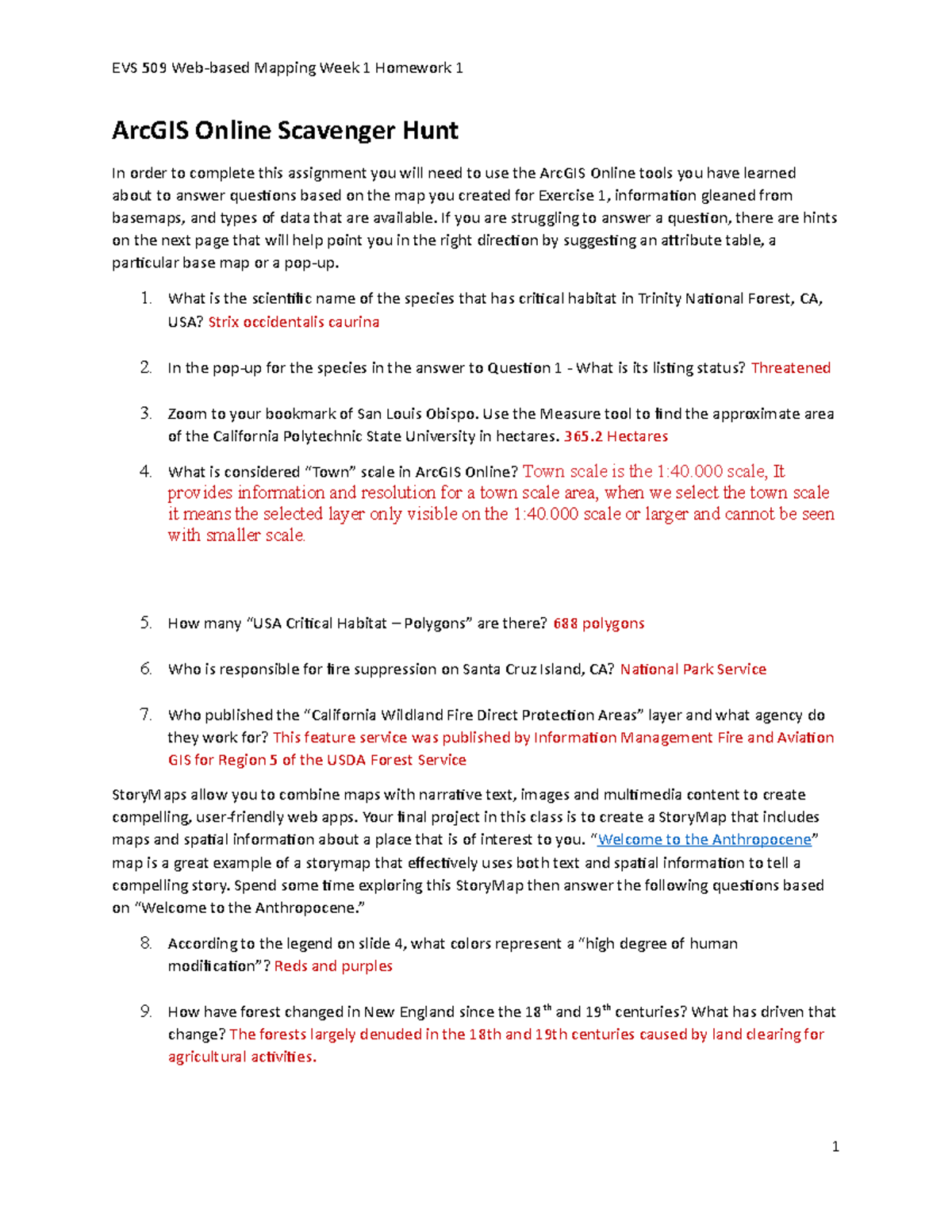 Week1Homework-Scavenger Hunt - EVS 509 Web-based Mapping Week 1 Homework 1 ArcGIS Online ...