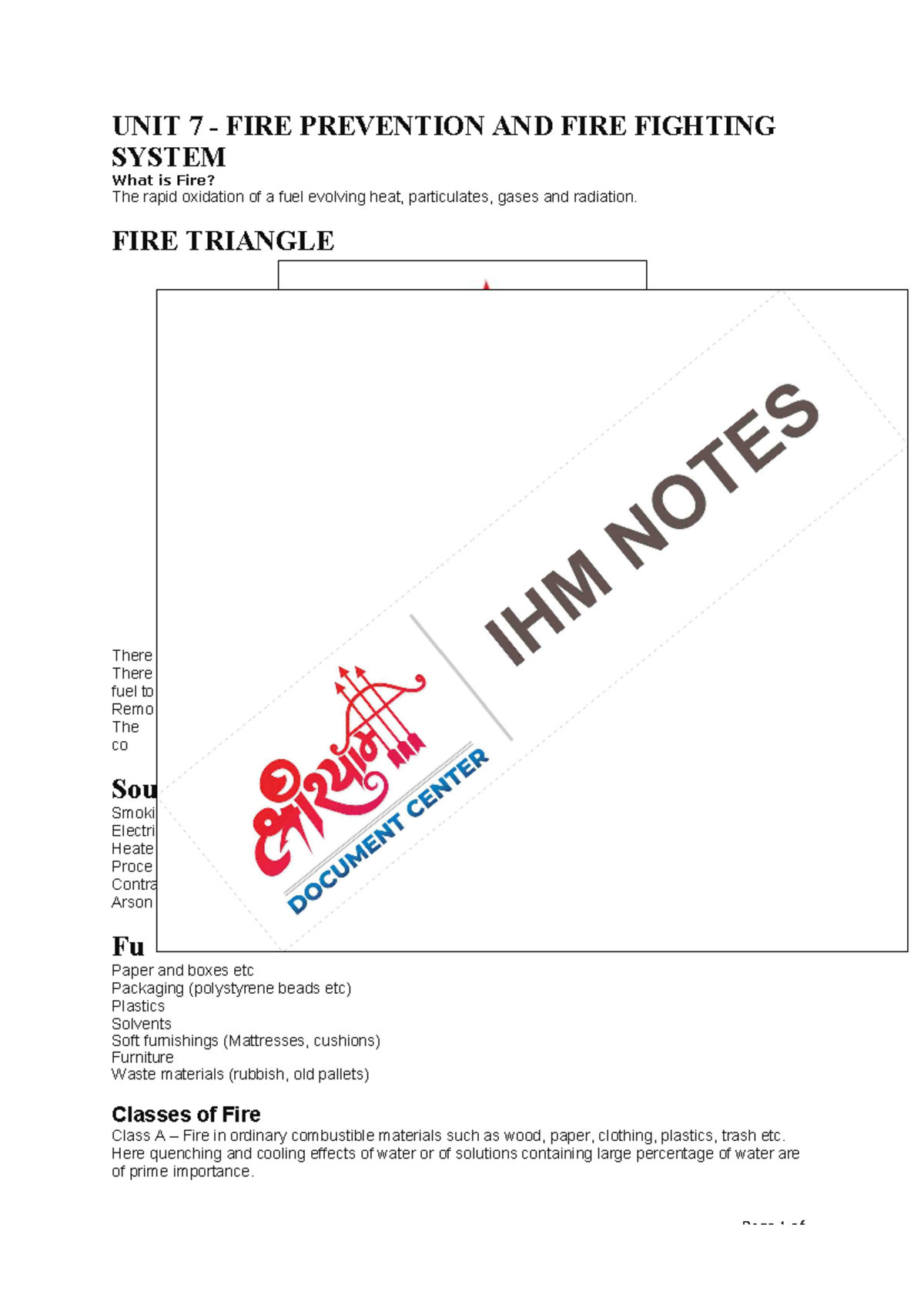 Unit 7 Fire Preventions-unlocked - are four elements that must be ...