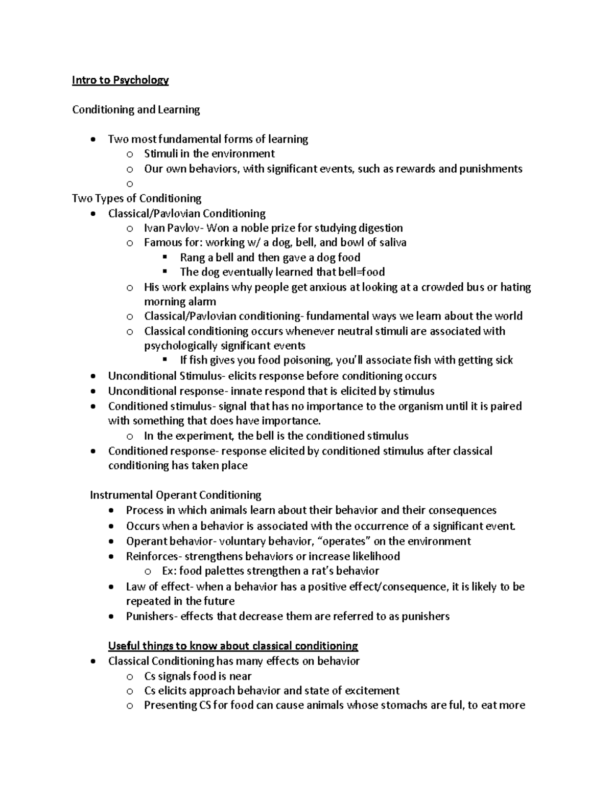 Intro To Psychology Conditioning And Learning Warning Tt Undefined Function 32 Warning Tt