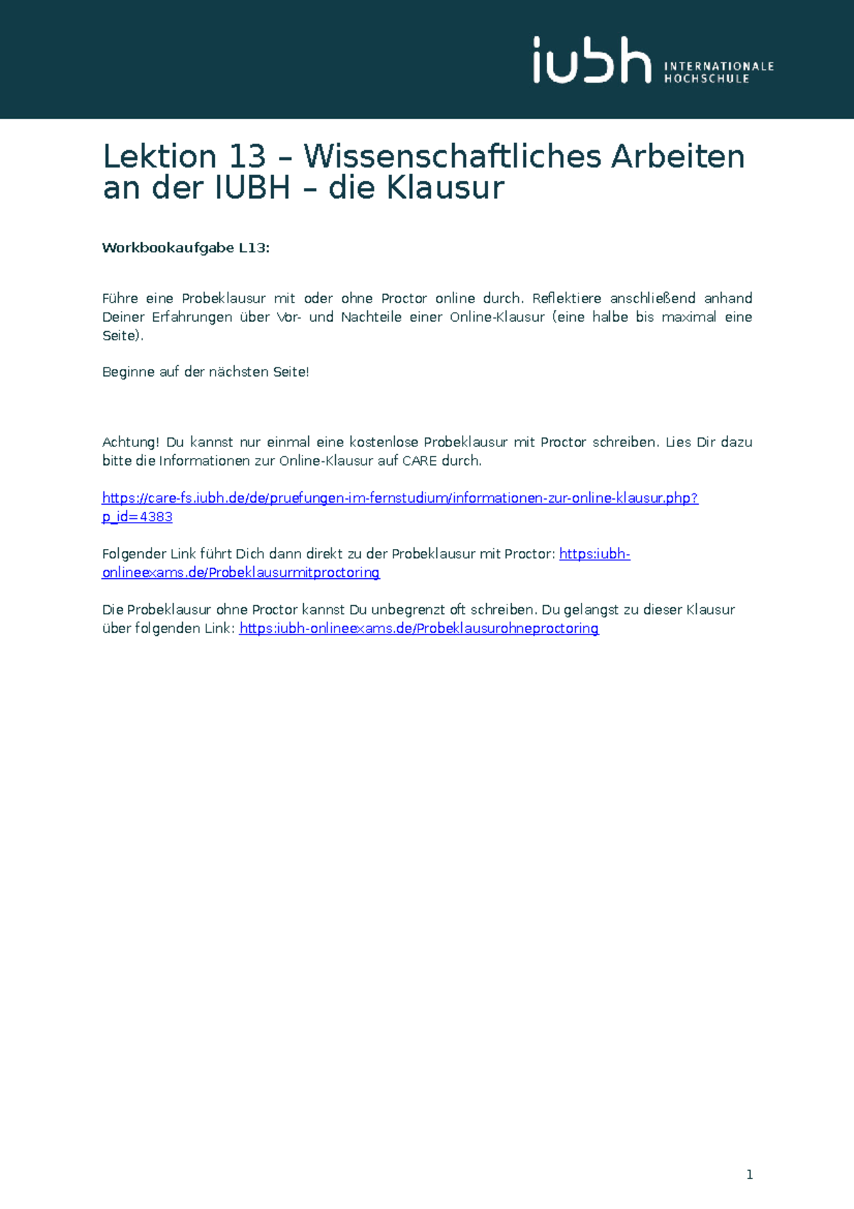 Bwir01 01 workbookaufgabe lektion 13 - gelöst - Lektion 13 – Wissenschaftliches Arbeiten an der ...