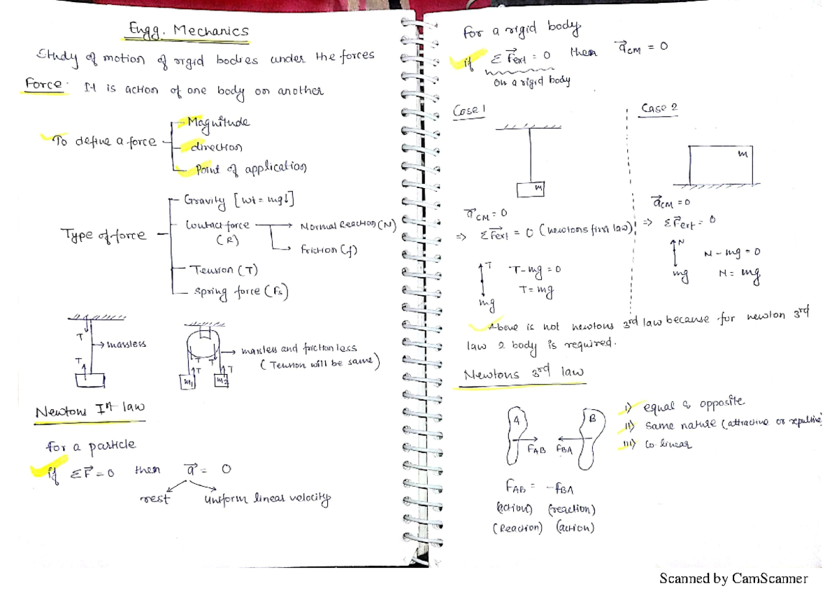 Engneering mechanism - Elementary Mechanics - Studocu