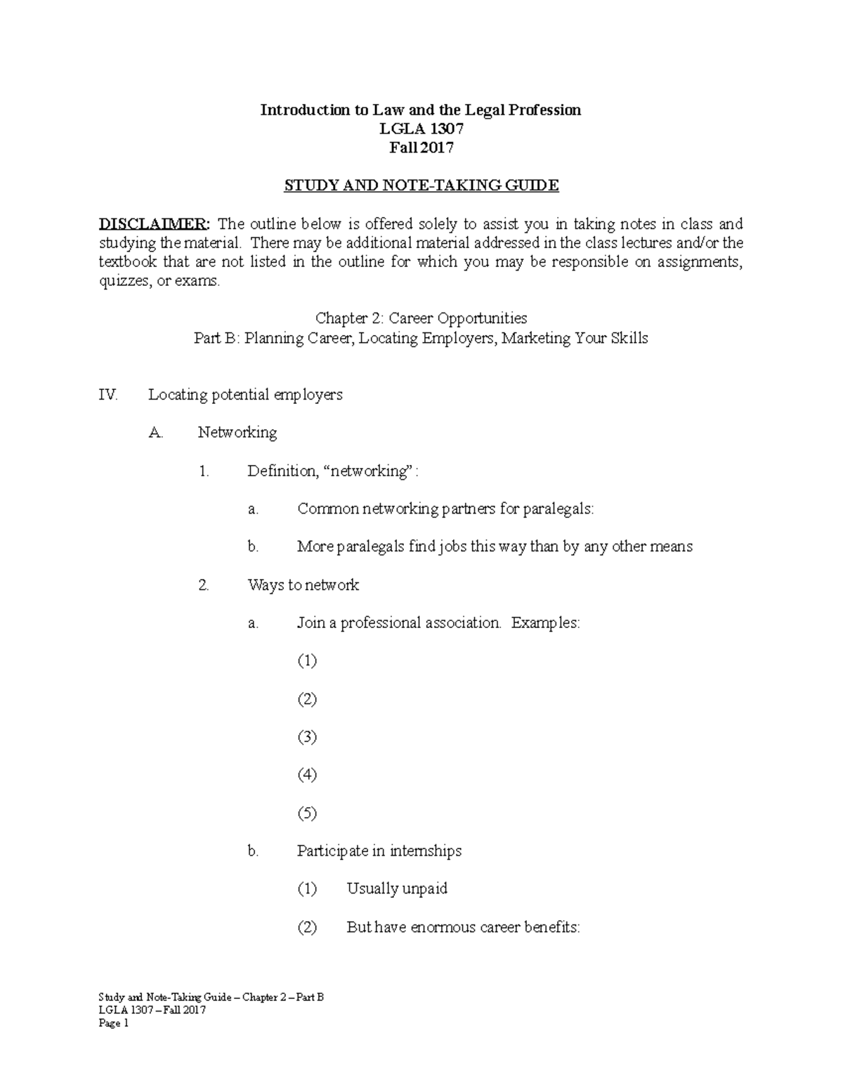 Study and Note-Taking Guide - Chapter 2 - Part B - Introduction to Law ...
