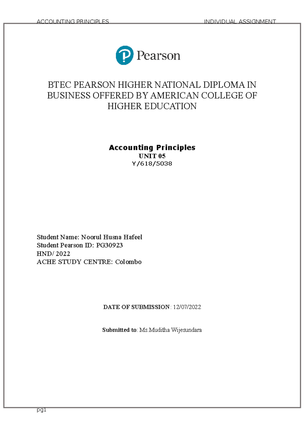 Accounting Principals - BTEC PEARSON HIGHER NATIONAL DIPLOMA IN ...