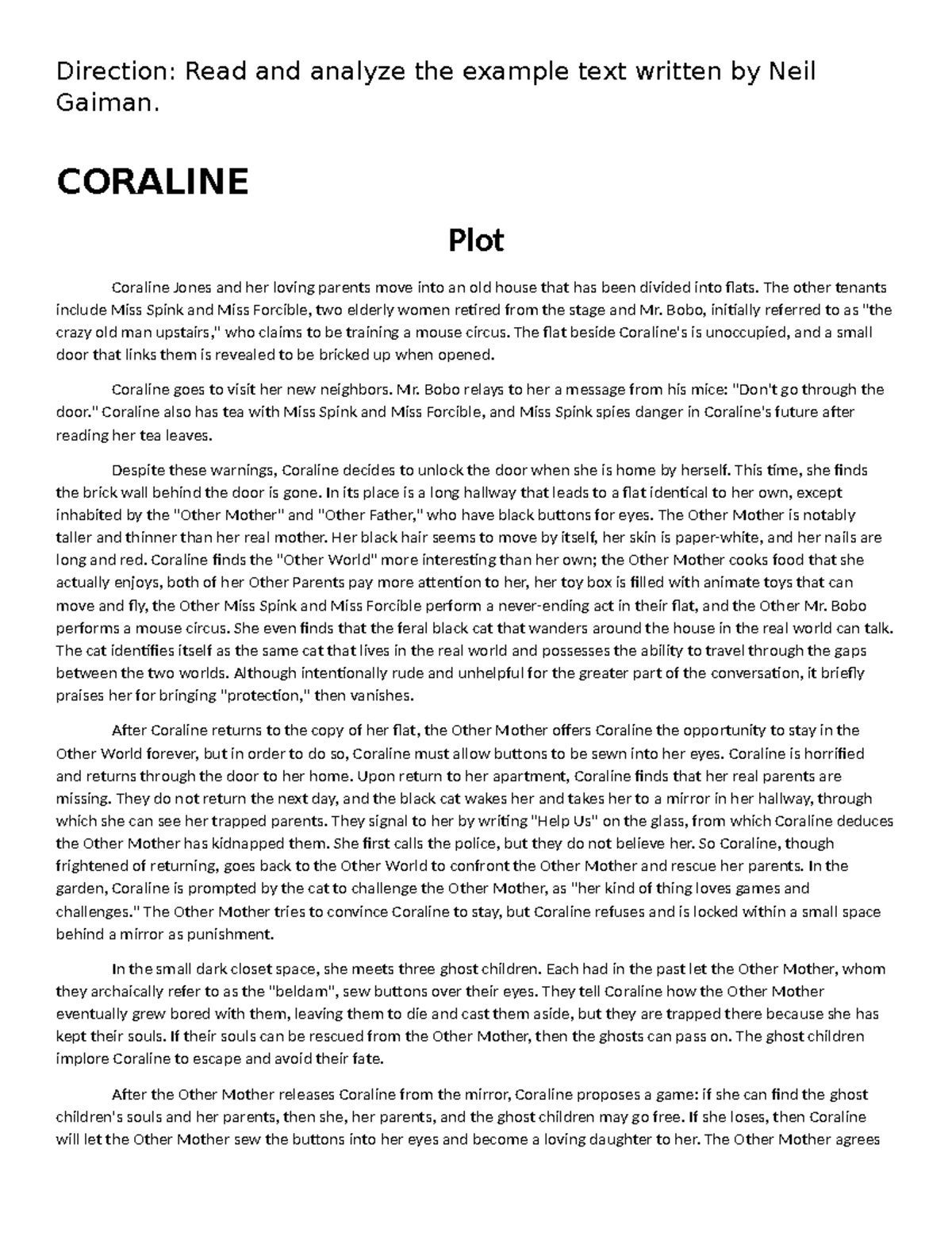 Act-4 - Direction: Read and analyze the example text written by Neil ...