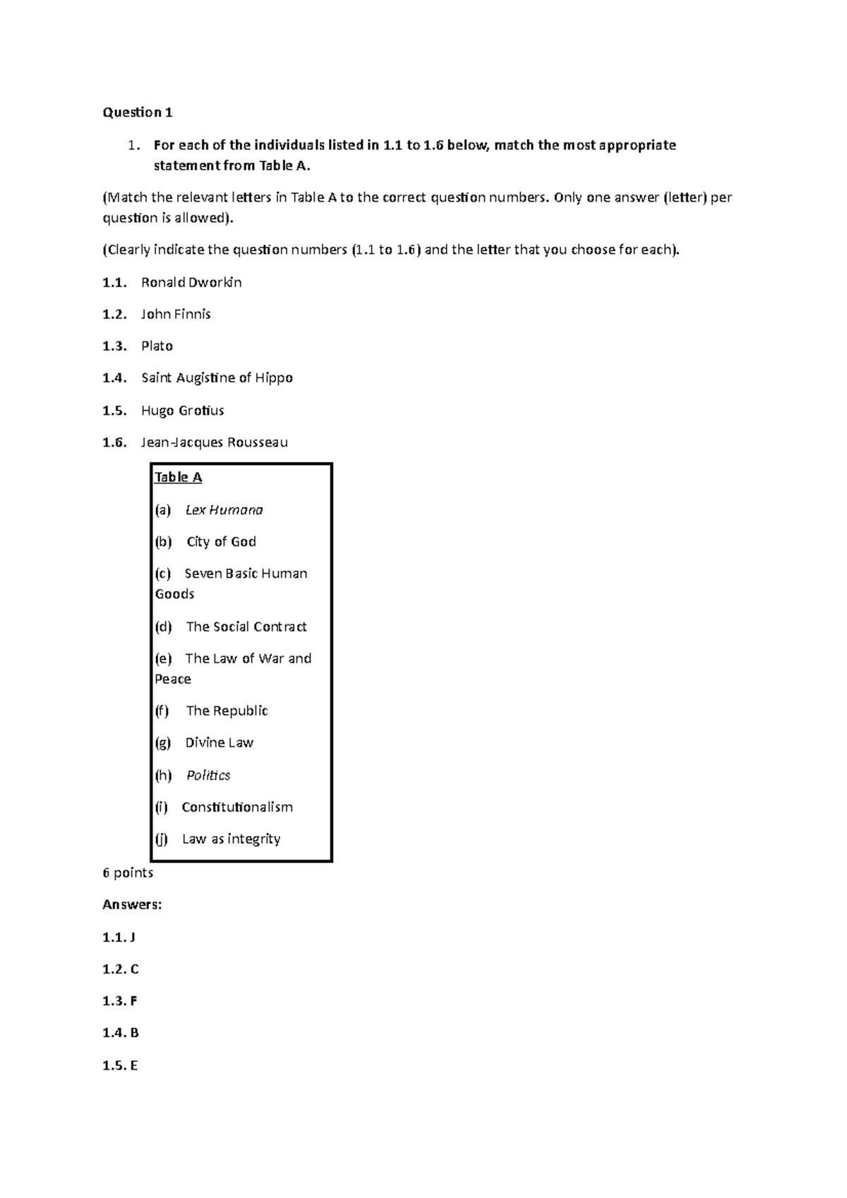 Test 1 2022 - questions - Ques琀椀on 1 1. For each of the individuals ...