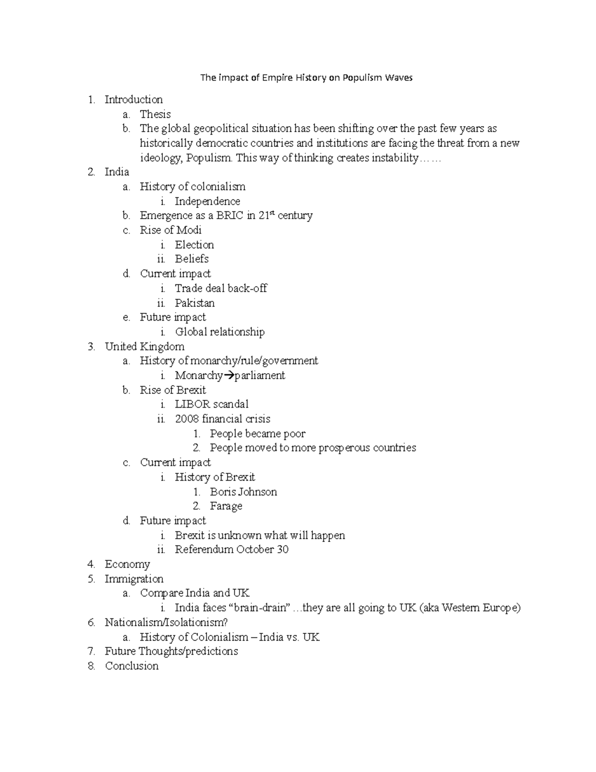 PE - Outline and Questions - The impact of Empire History on Populism ...