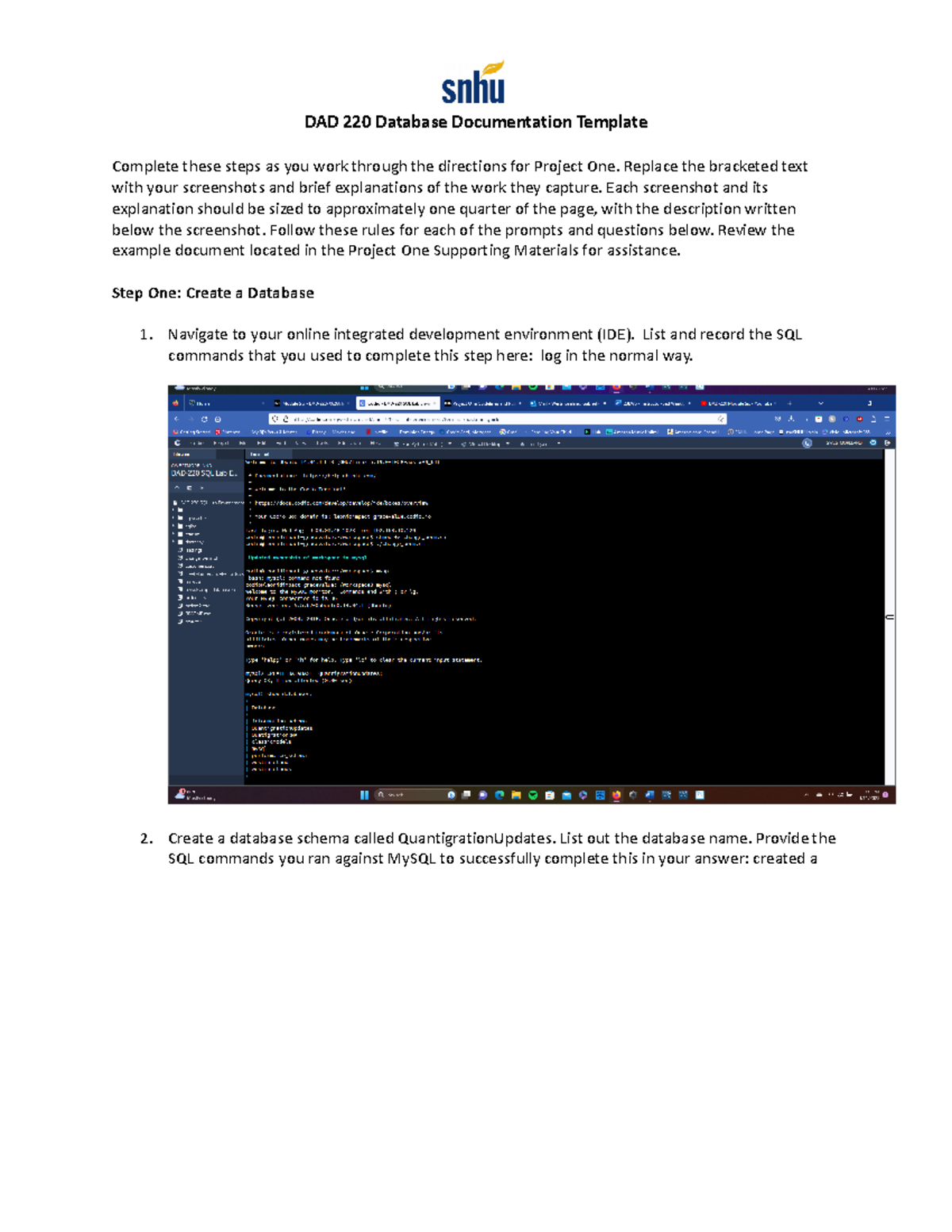 DAD 220 Database Documentation Template - DAD 220 Database ...