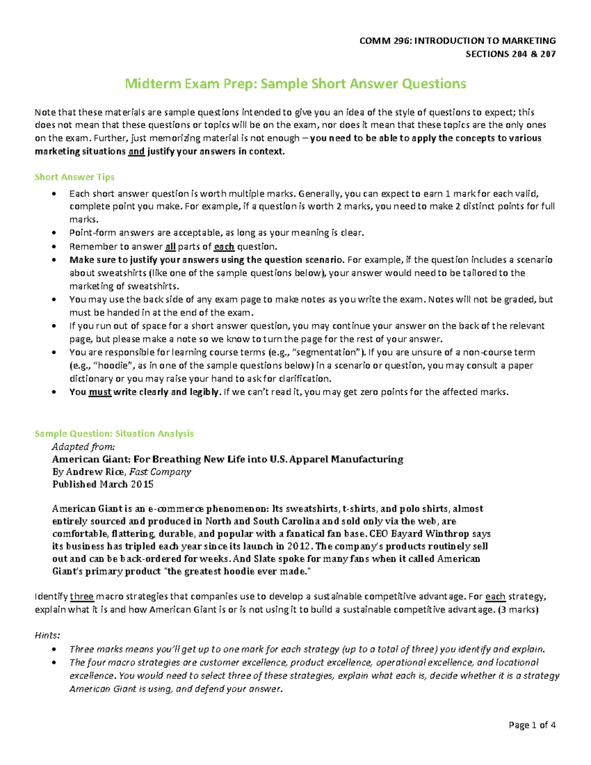 C296 2015 w2 Midterm Sample SA Questions 2016 02 01 - Warning: TT ...