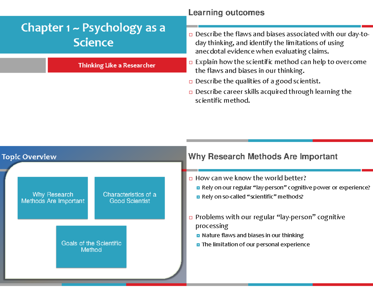 Power Point Presentation - Chapter 1 ~ Psychology as a Science ...