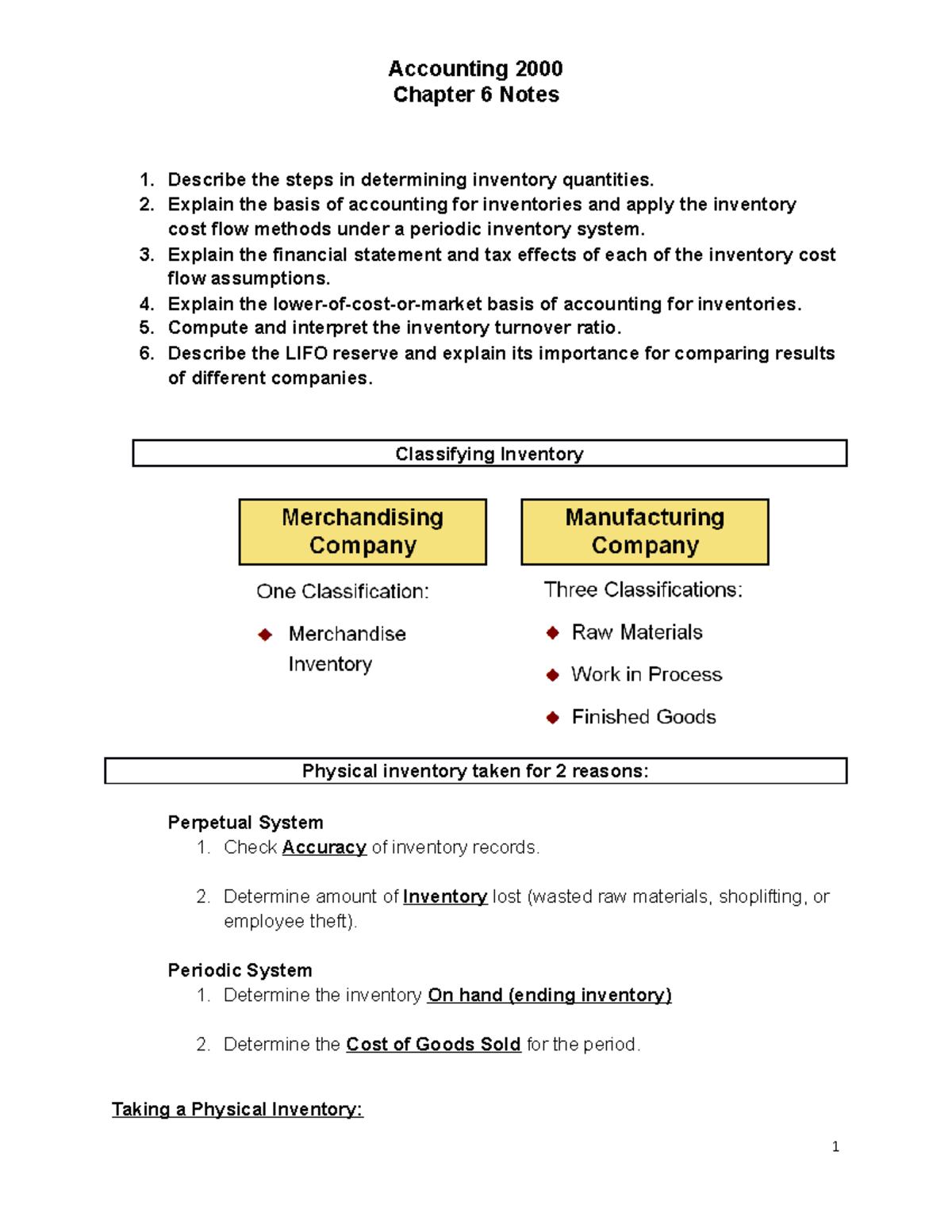 ACCT 2000 –Chapter 6 - In class lecture notes for Chapter 6 - Chapter 6 ... ACCT 2000 –Chapter 6 - In class lecture notes for Chapter 6 - Chapter 6 ...